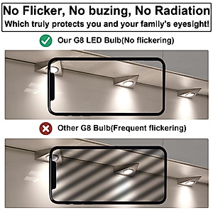 TAIYALOO Dimmable G8 LED Light Bulbs, 20W-25W Halogen Replacement, Natural White 4000K, T4 JCD Type 2-Pin Base, 120V Mini G8 Bulbs for Under Cabinet Puck Light, Under Counter Light (10 Pack)