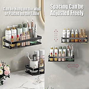 DIBALIYI Shower Storage Shelves, Adhesive Shower Caddy, Shower Organizer No Drilling 2-Pack, Stainless Steel Bathroom Shelf, Shower Rack for Inside Shower Wall (Silver)