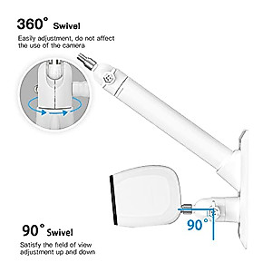 HOLACA 2-in-1 Wall Mount Bracket for Arlo Solar Panel/Arlo Pro 3/Arlo Ultra1&2/Arlo Essential/Arlo Pro 4 /eufyCam Outdoor Mount Accessories for Arlo pro 4 and Arlo Solar Panel (White)