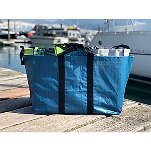 Foremost Reusable Bag 70003 Heavy Duty Square Pattern Multi Purpose Tote, Extra Large, Blue