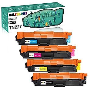 JMLCOLORS Compatible TN227 TN-227 Toner Cartridge Replacement for Brother TN223 TN227BK Work with MFC-L3770CDW MFC-L3750CDW HL-L3290CDW HL-L3270CDW HL-L3230CDW Printer (TN-227BK/C/M/Y High Yield)