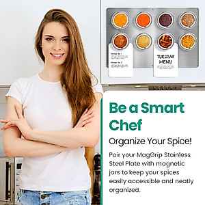 17.5inchX11.5inch Large Stainless Steel Plate for Magnets, 3M Adhesive Back, Mounting Screws, Ideal for Magnetic Shelf, Spice Holders, Fridge Magnets. Mount Anywhere! (Silver, 1 PACK)