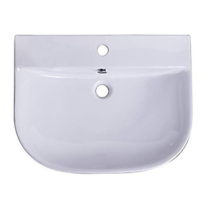 ALFI brand AB111 D-Bowl Porcelain Wall Mounted Bath Sink, 24", White