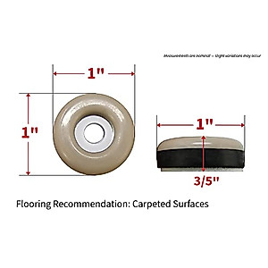 Shepherd Hardware 9471 1-Inch and 1-1/2-Inch Round, Adhesive Slide Glide Furniture Sliders, 20-Count,Tan