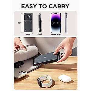 3 in 1 Wireless Charging Station, JOYROOM【Foldable & Double Coil】 Foldable Wireless Charger Compatible with iPhone15/14/13 Pro Max, Apple Watch Ultra/8/7/6/5, and Airpods Pro/2nd/3