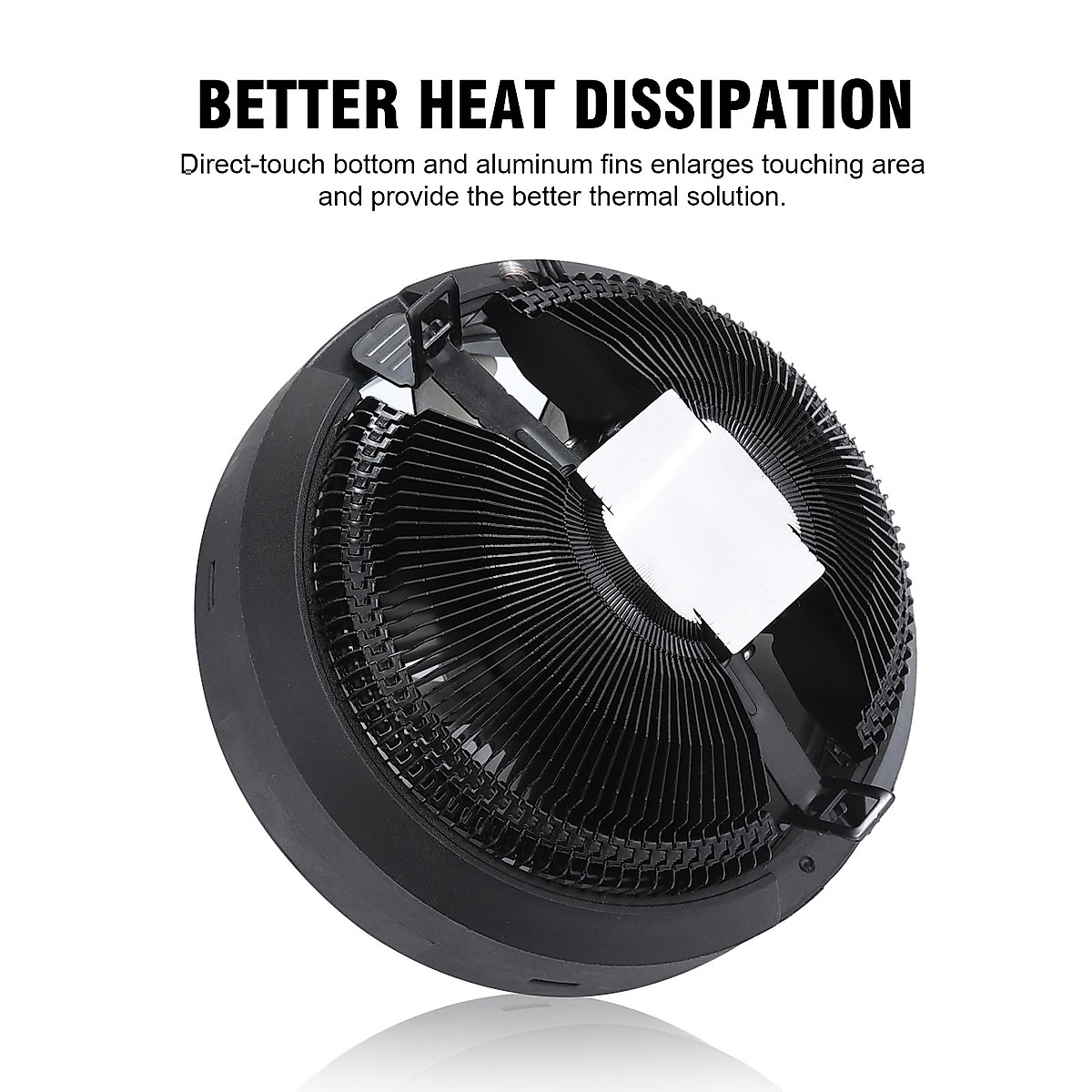 Vetroo M2 CPU Cooler, Black Aluminum Fins LED Ring Lighting Hydraulic Bearing 90W TDP Air Cooler for Intel LGA 1700/1200 & AM5/AM4/AM3+/AM3/115X