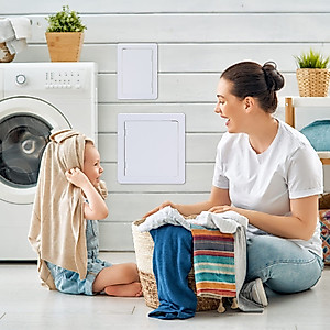 PNKKODW Plumbing Access Panel for Drywall 14 x 29 Inch Plastic Access Door Removable Wall Access Panel Ceiling Reinforced Hinged Durable White