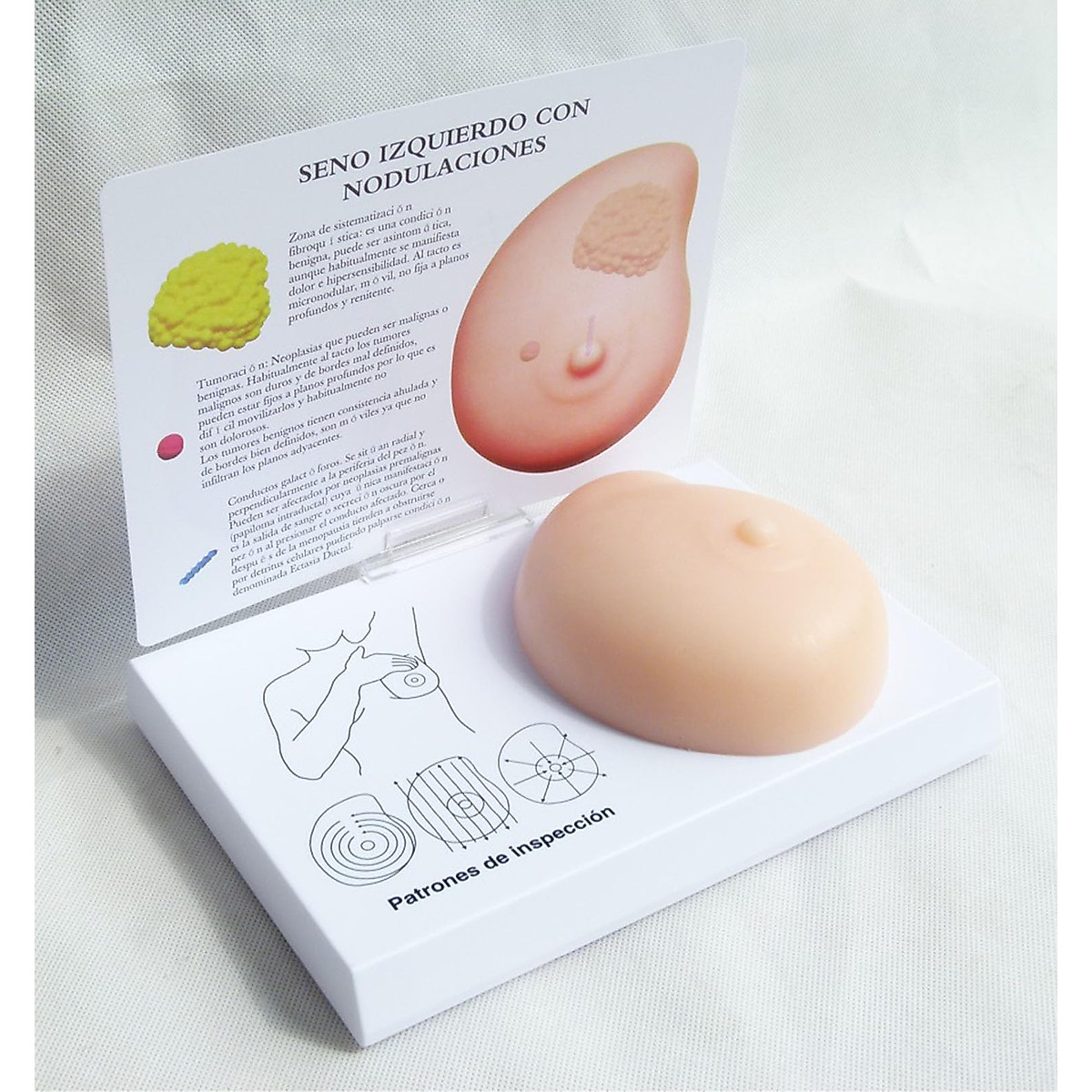 Silicone Breast Model Manikins Medical Teaching Soft Silicone Breast Model Pathological Single Breast Self-Examination Model with Benign Tumor Foreign Body
