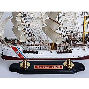 SAILINGSTORY Wooden Model Ship US Coast Guard Eagle Barque Ship Model Sailboat Decor USCG 1936 Replica Medium