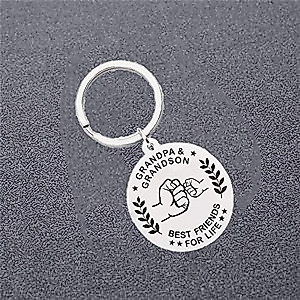 Grandpa Grandson Keychain - Grandpa and Grandson Best Friends for Life Letter Keychain Birthday Christmas Gifts for Grandson Grandfather