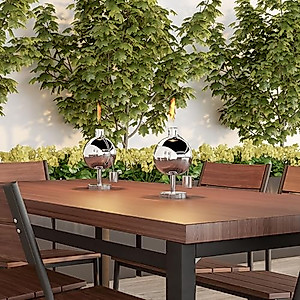Table Top Torch Canister - 10in Tall Stainless Steel Refillable Citronella Torches Outdoor - Tabletop Torches for Outside Patio or Deck - Oil Lamp Outdoor Lighting by Pure Garden