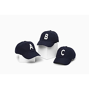 Tiny Expressions - Initial Toddler Boys Baseball Cap | Monogrammed Adjustable Navy Letter Hat (G, Toddler)