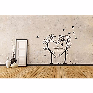 BooDecal Nature Series Heart Tree Quote Wall Decal Mural Sticker Decor for Nursery Bedroom Living Room 39 inches x 35 inches