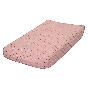 Go Mama Go Pink with Chocolate Polka Dots Changing Pad Cover, Pink/Brown