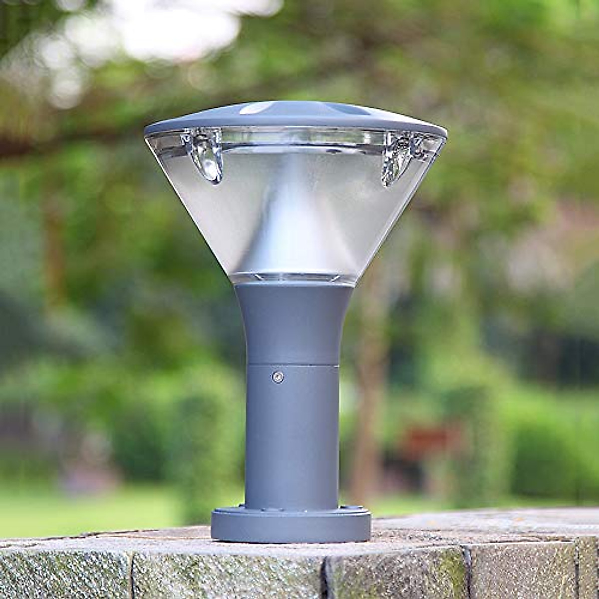 ZZYJYALG Modern Simple E27 Grey Waterproof Outdoor Column Lights European Creative Aluminum PC Post Lights Lawn Garden Home Villa Street Decorative Pillar Lamps