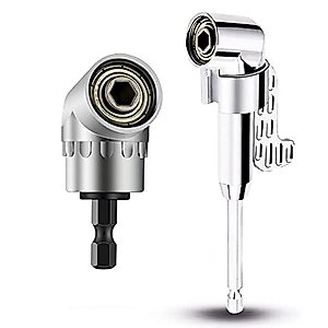 Beeiee 105 Degrees Right Angle Driver,Right Angle Drills,1/4" Hex Shank Quick Change Drive and Magnetic Bit Socket for Tight Space (Long + Short 2 Pack)