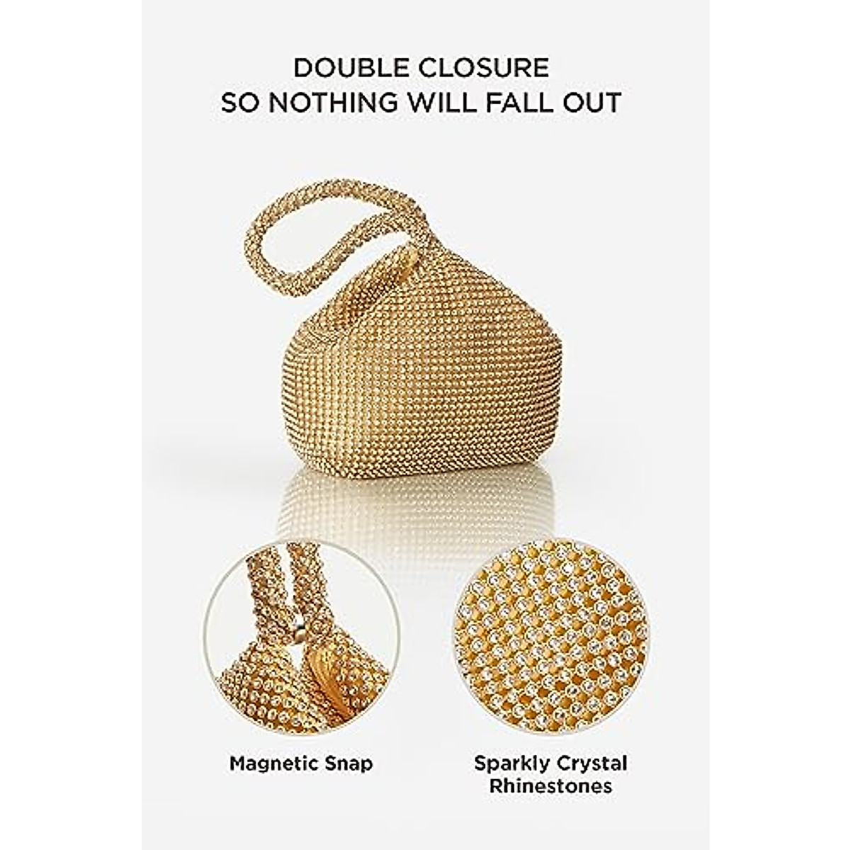 BABEYOND Women's Rhinestone Clutch Evening Bags Sparkly Glitter Triangle Purse for 1920s Party Prom Wedding