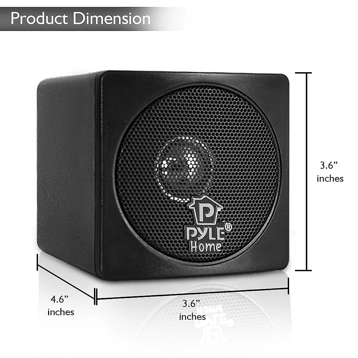 Pyle Home 3" Mini Cube Bookshelf Speakers - 100W Small Bookshelf Speakers w/ 3" Paper Cone Driver, 8 Ohm - Passive Audio Bookshelf Speaker Pair For Home Theater Stereo Surround Sound (Black)