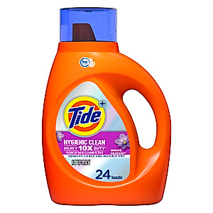 Tide Hygienic Clean Heavy 10X Duty Laundry Detergent Liquid, Spring Meadow, 24 Loads, 37 Fl Oz, He Compatible