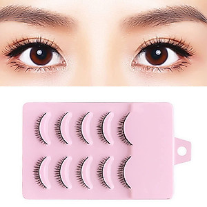5Pcs False Eyelashes 8mm Short Fake Mink Lashes Enlarge Eyes Natural Perfect Fitting Artificial Fiber Extensions Eye Lashes Fake Lashes, Women's Make Up Tools 5Pcs False Eyelashes 8mm Short Fake Mink Lashes Enlarge Eyes Natural Perfect Fitting Artificial