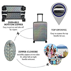 Explore Land Travel Luggage Cover Suitcase Protector Fits 18-22 Inch Luggage (Reflective Metallic, S)