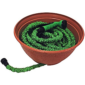 EMSCO Expandable Hose Hider – Expandable Hose Storage Pot – Rustic Terra Cotta
