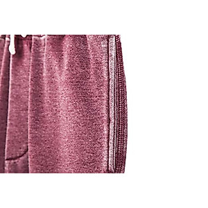 DELCARINO Men's Casual Soft Cotton Elastic Jogger Gym Active Pocket Knit Shorts Burnout Wine Medium