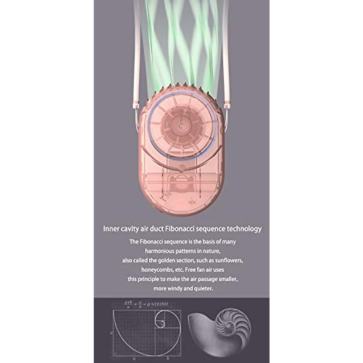 Mini Portable Handheld Personal Neck lace Travel Fans. Rechargable USB Battery Hand Held Operated. 3 Level Speed Fan. Small Electric Powered Mobile Face, Body Cooling Hands free Neck fan. (WHITE)