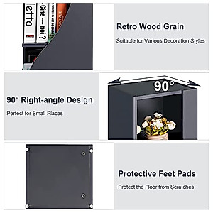 AOTIFARM Wall Corner Bookcase Tall Bookshelf Storage Organizer 5 Tiers Corner Shelf Stand Wood Display Storage Rack Home Furniture Natural Wood Ladder Shelf