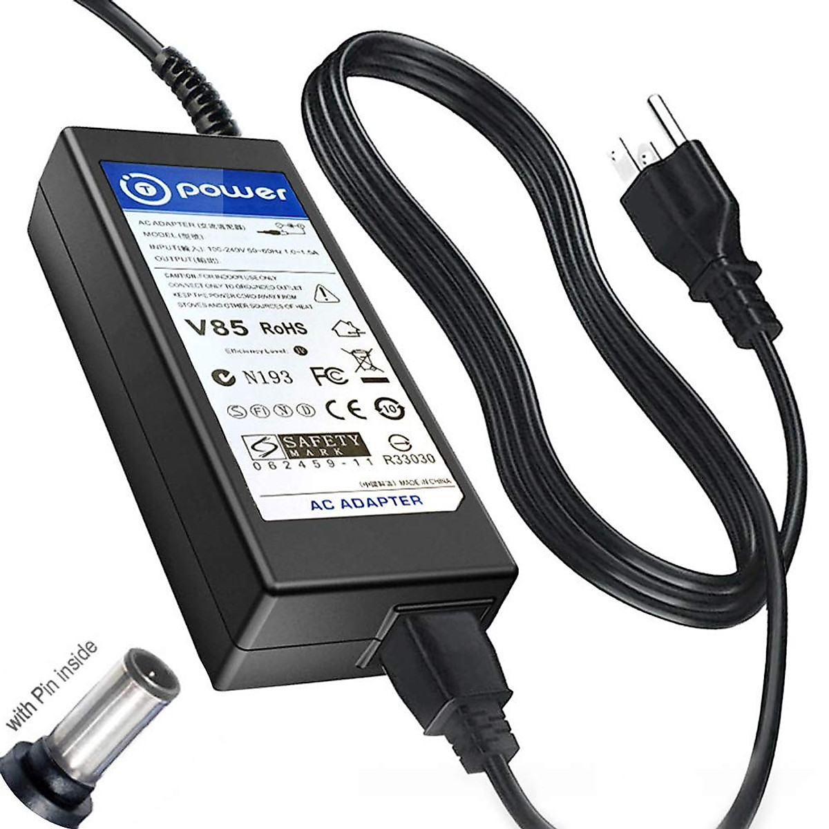 T POWER 19V Charger Compatible for LG Electronics 19'' 20'' 22'' 23'' 24'' 27'' LED LCD Ultragear QHD IPS G-SYNC Gaming Monitor Ac Dc Adapter Power Supply Cord