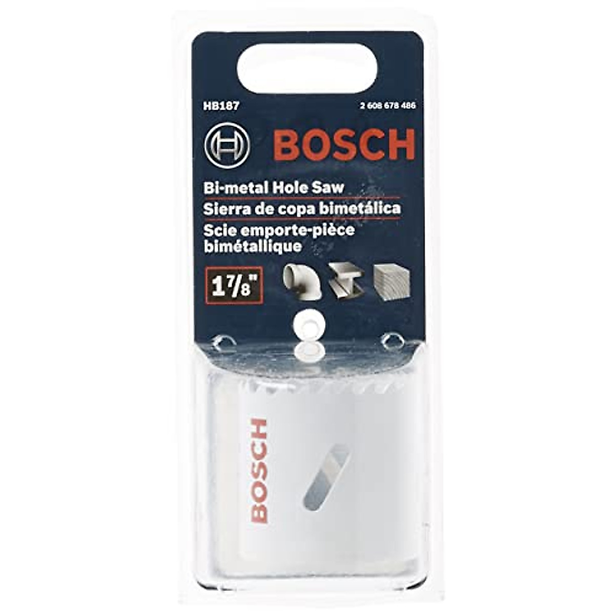 BOSCH HB187 1-7/8 In. Bi-Metal Hole Saw , White