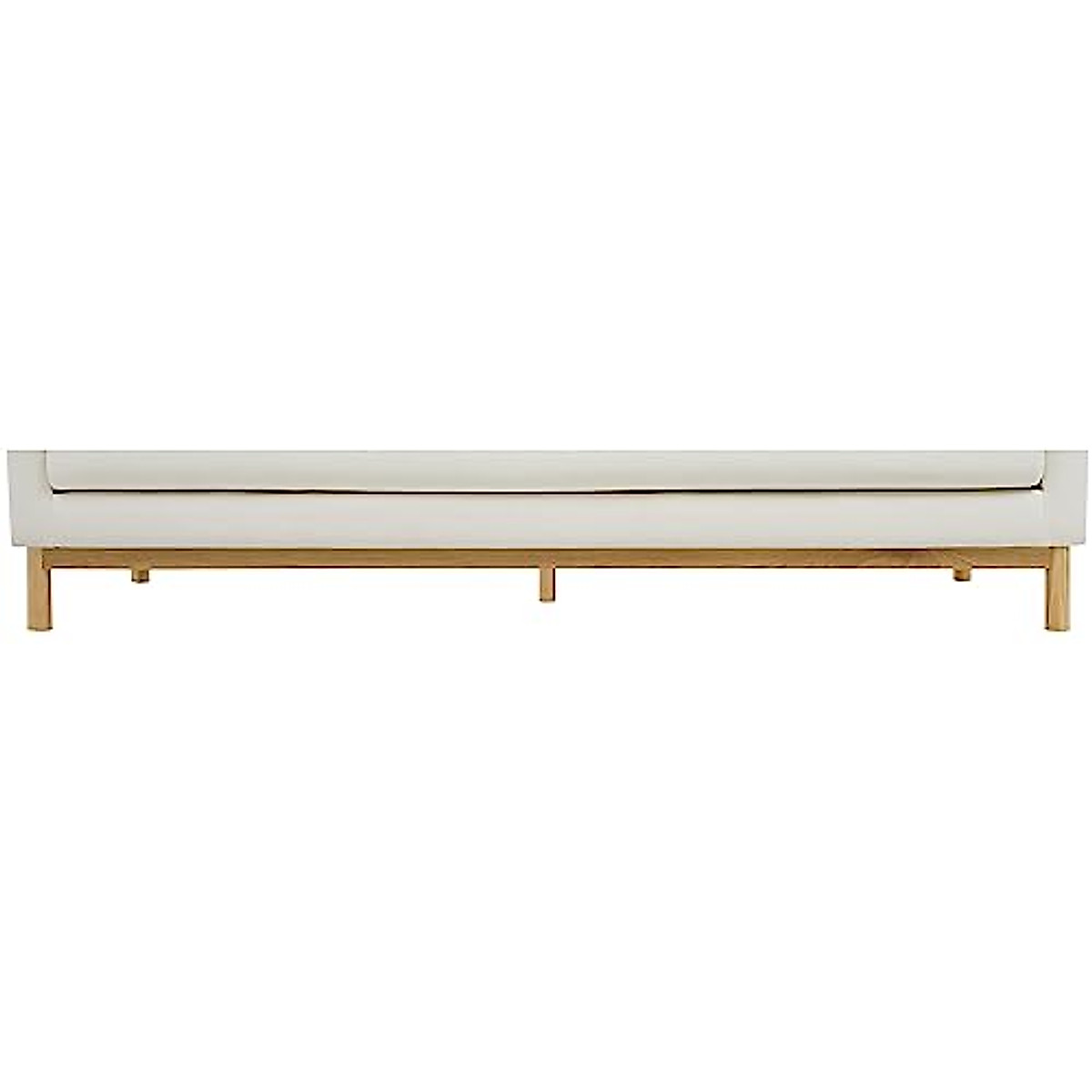 Meridian Furniture 157Cream-L Langham Collection Mid-Century Modern Linen Textured Fabric Upholstered Loveseat, Cream Linen Textured Fabric, Natural Finish Wood Base, 66" W x 33.5" D x 33" H, Cream