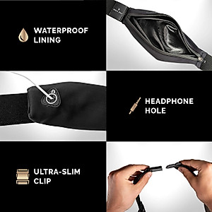 Slim Running Belt for Women & Men [Fits ALL Phones], Runners Fanny Pack for Men, Running Belt, Money Belt, Running Gear, Waist Bag Workout Gear, Fishing Belt, iPhone Running Phone Holder Waist Pack