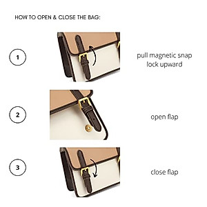 Scarleton Crossbody Bags for Women, Purses for Women, Lightweight Women’s Shoulder Bag, Messenger Bag with 2 Straps, H210402B - White/Brown