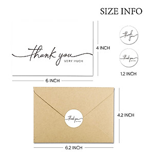 30 Pack Thank You Cards with Envelopes, 4" x 6" Professional Looking | Suitable for Business, Baby Shower, Wedding, Small Business, Graduation, Bridal Shower, Funeral