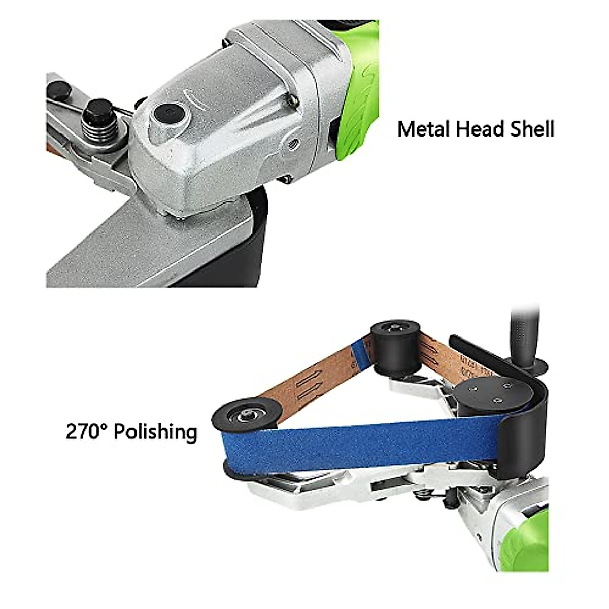 EQCOTWEA 110V Stainless Steel Pipe Tube Polisher, Portable Belt Sander with 40x760mm Belt, Adjustable Speeds Round Pipe Drawing Machine
