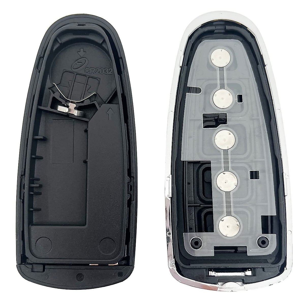 Replacement Key Fob Case Shell Fit for Ford Edge Escape Explorer Focus Flex Taurus Fusion Keyless Entry Smart Remote Key Fob Cover Casing with Uncut Blade Blank (Black)