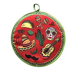 ZUYYON Tortilla Warmer 12 Inch Insulated Cotton Fabric Pouch Microwaveable Food Warmer Pouch to Keep Food Warm for up to One Hour, for Taco, Pizza Rolls, Naan Bread (Cactus)