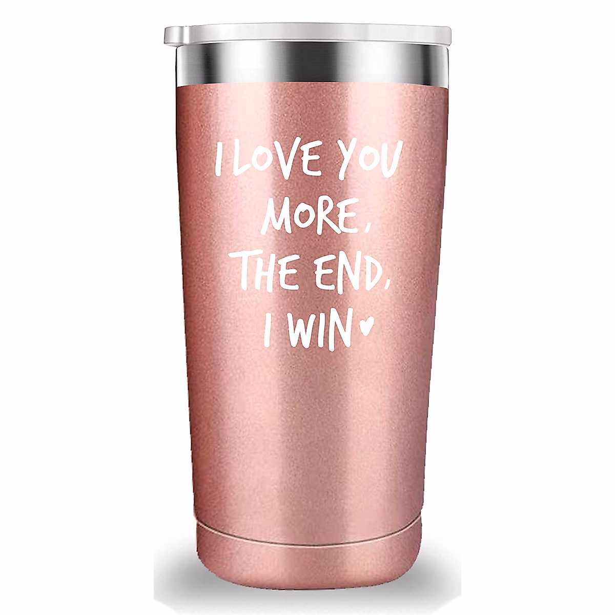 Mamihlap I Love You More The End I Win Travel Mug Tumbler.Funny Valentine's Day Anniversary Birthday Christmas Day Gifts for Men Women Wife Husband Boyfriend Girlfriend(20 oz Rose Gold)