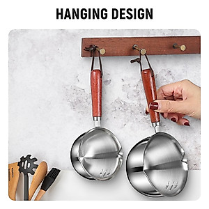 Stainless Steel Hot Oil Pot With Wooden Handle, 2024 Upgrade Stainless Steel Mini Soup Pot Mini Milk Warmer Soup Pan, Breakfast Pot Milk Pan Small Saucepan for Reheating Soup Milk (120ml)