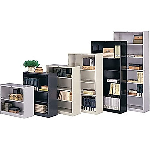 HON S82ABCS Metal Bookcase, Six-Shelf, 34-1/2w x 12-5/8d x 81-1/8h, Charcoal