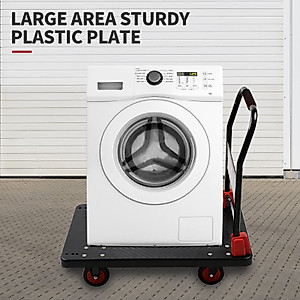 Platform Truck Push Cart Dolly, Foldable Hand Trucks with 1000LB Weight Capacity 36x24Inch Large Size for Easy Storage and 360 Degree Swivel Wheels