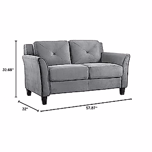 LIFESTYLE SOLUTIONS Grayson Love Seats, 57.87"x32"x32.68", Dark Grey