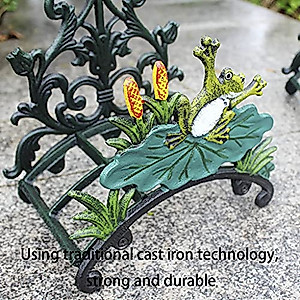 AKDXMHeavy Duty Garden Hose Holder,Water Hose Holder Wall Mount,Garden Butler Hose Hanger,Wrought Iron Craft,Graceful Pattern,Decorative Garden,B