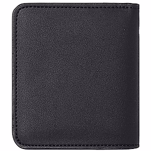 Toughergun Womens Rfid Blocking Small Compact Bifold Luxury Genuine Leather Pocket Wallet Ladies Mini Purse with ID Window (01 ReNapa Black)