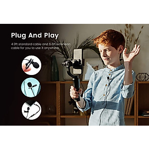 VIOFO Professional Lavalier Lapel Microphone Kit Omnidirectional Lavalier Mic Compatible with iPhone Android Smartphone, Laptop, PC, DSLR for YouTube, Podcast, Interview, Video Conference