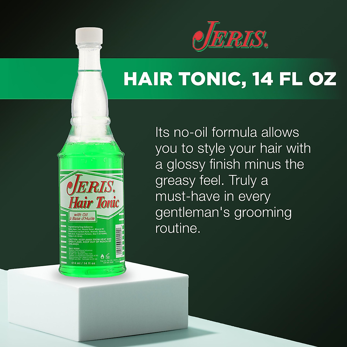 Jeris Hair Tonic Professional Size, Men's Revitalizing Classic Grooming Treatment, 14 fl oz, 1-pack