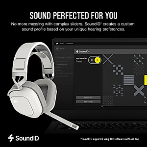 Corsair HS80 MAX Wireless Multiplatform Gaming Headset with Bluetooth - Dolby Atmos - Broadcast Quality Microphone - iCUE Compatible - PC, Mac, PS5, PS4, Mobile - White