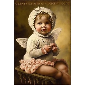 IHMOLN 5D Cute Angel Baby Diamond Painting - Beginner Full Round Drill Paste by Number DIY Vintage Girl Diamond Painting Art,for Warm Room Decor Living Room Decor 16x16inch