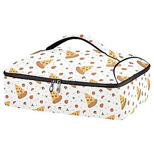 Kcldeci Insulated Thermal Food Carrier Insulated Casserole Carrier for Hot or Cold Food,Pizza Slice Tomatoes Insulated Tote Bag for Potluck Cookouts Parties Picnic,Lasagna Lugger